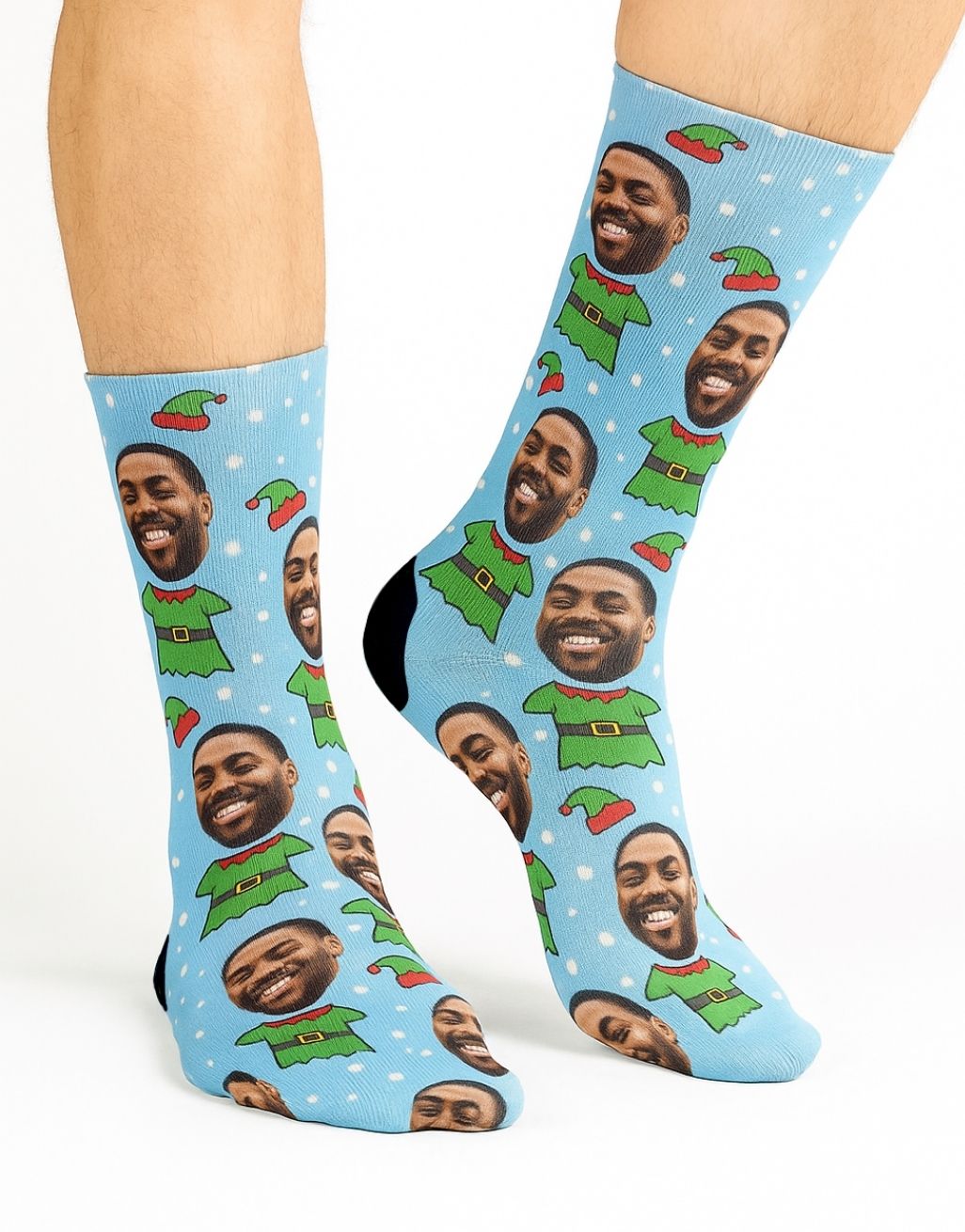 Custom Elf Face Socks - Personalised Elf Socks