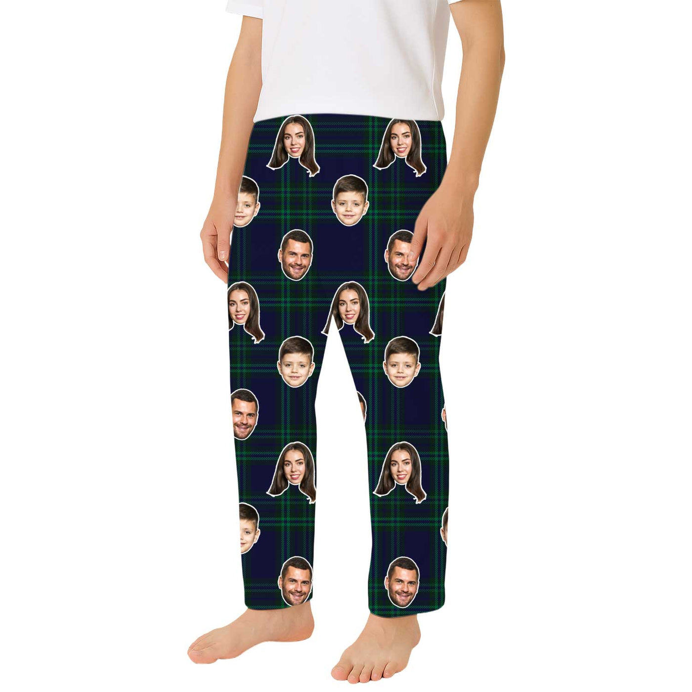 Men’s Navy Tartan Personalised PJ Bottoms - Funny Custom Pyjamas
