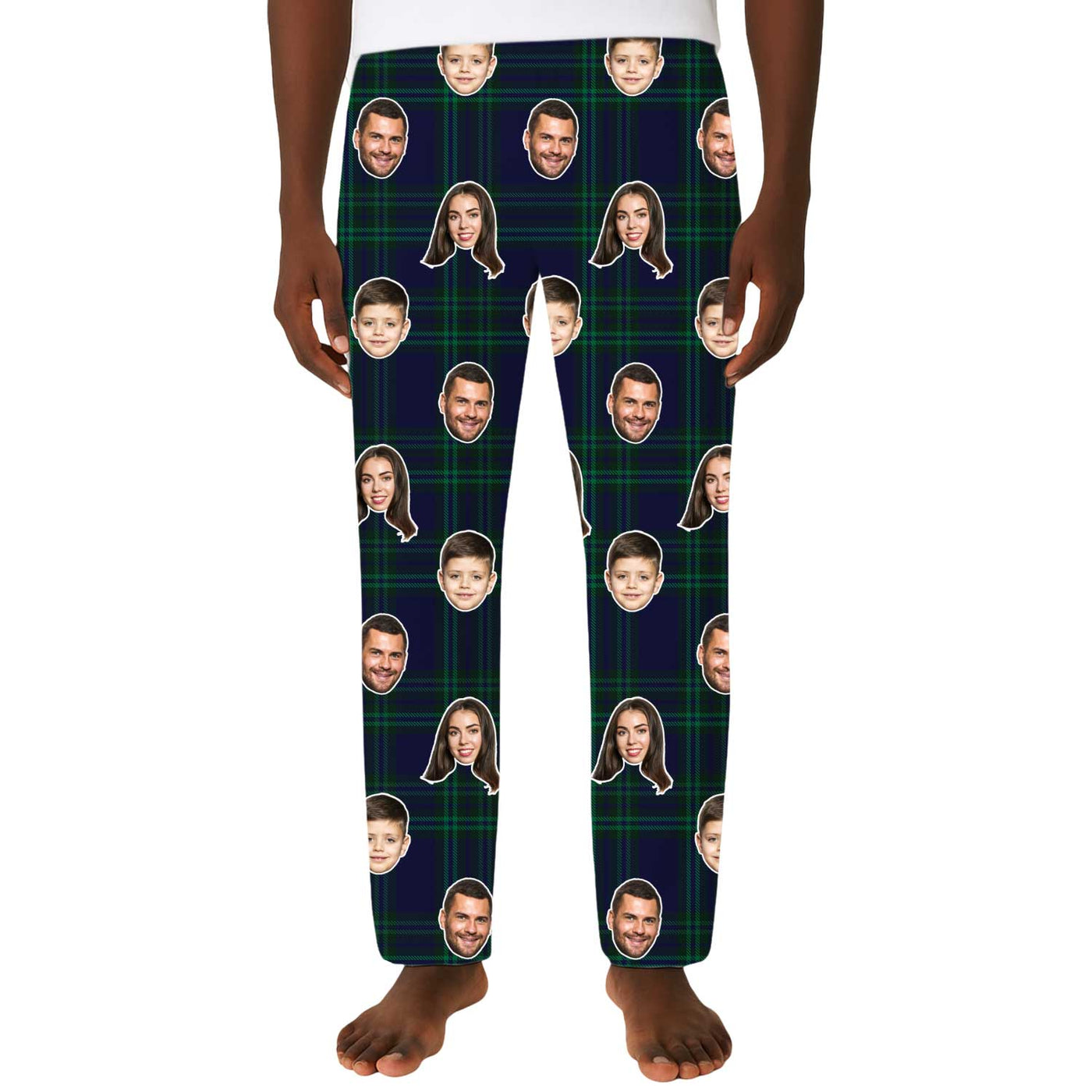 Men’s Navy Tartan Personalised PJ Bottoms - Funny Custom Pyjamas
