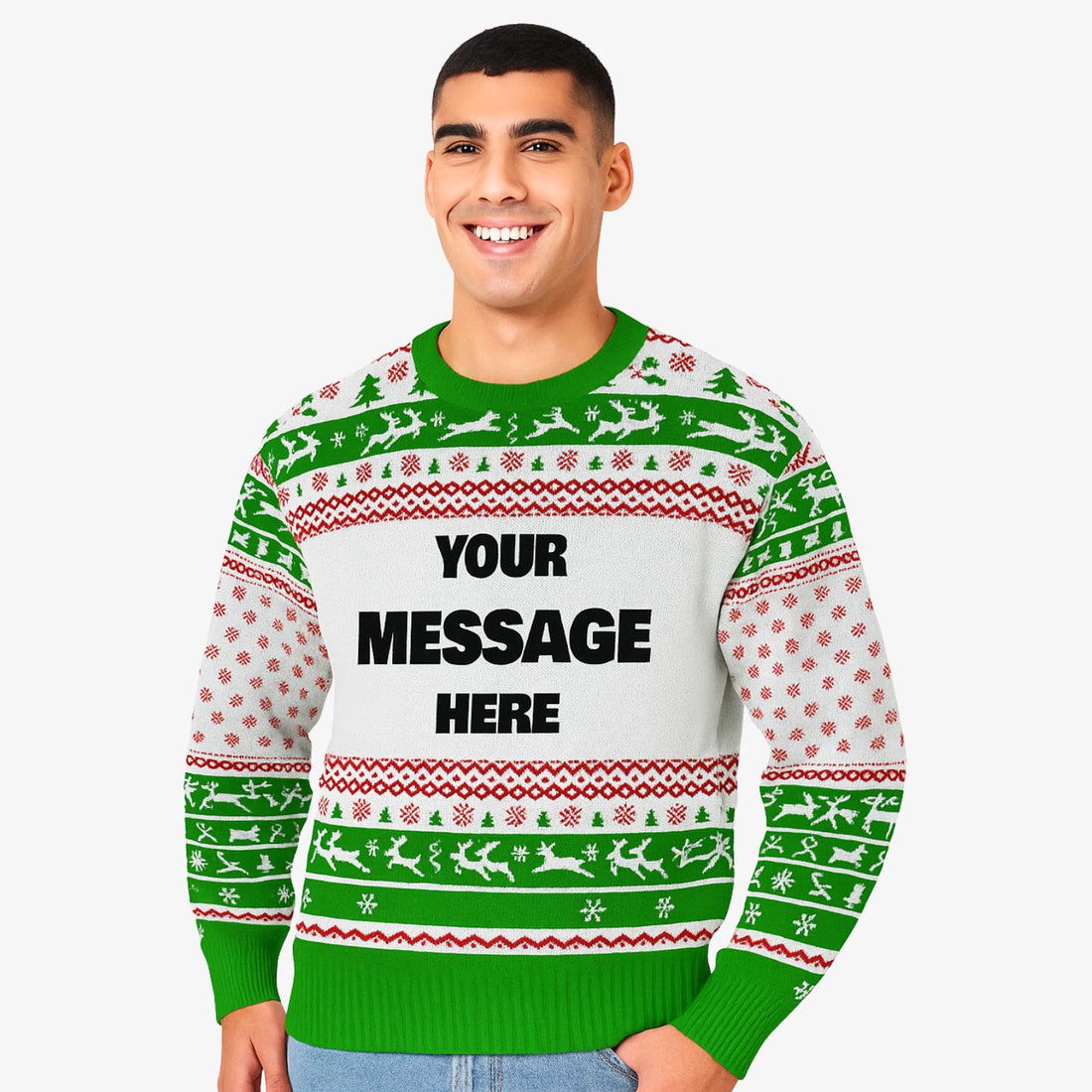 Your Message Personalised Nordic Christmas Jumper | Funny Christmas Jumpers