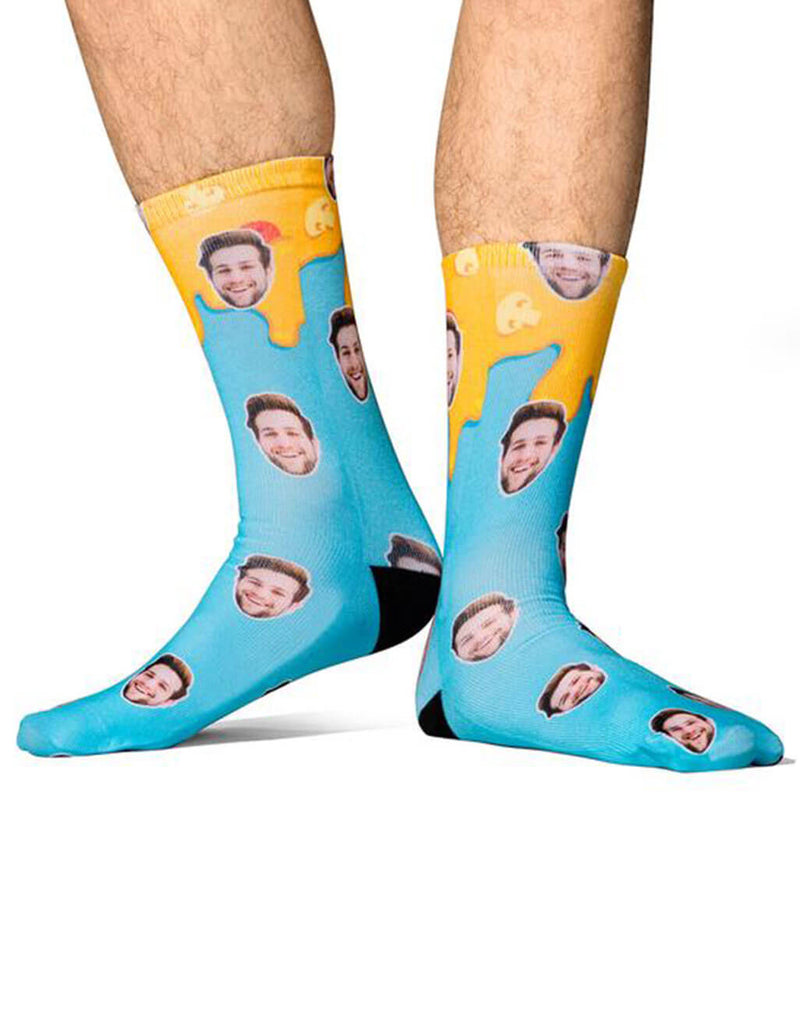 Cheesy Feet Face Socks | Personalised Pizza Socks