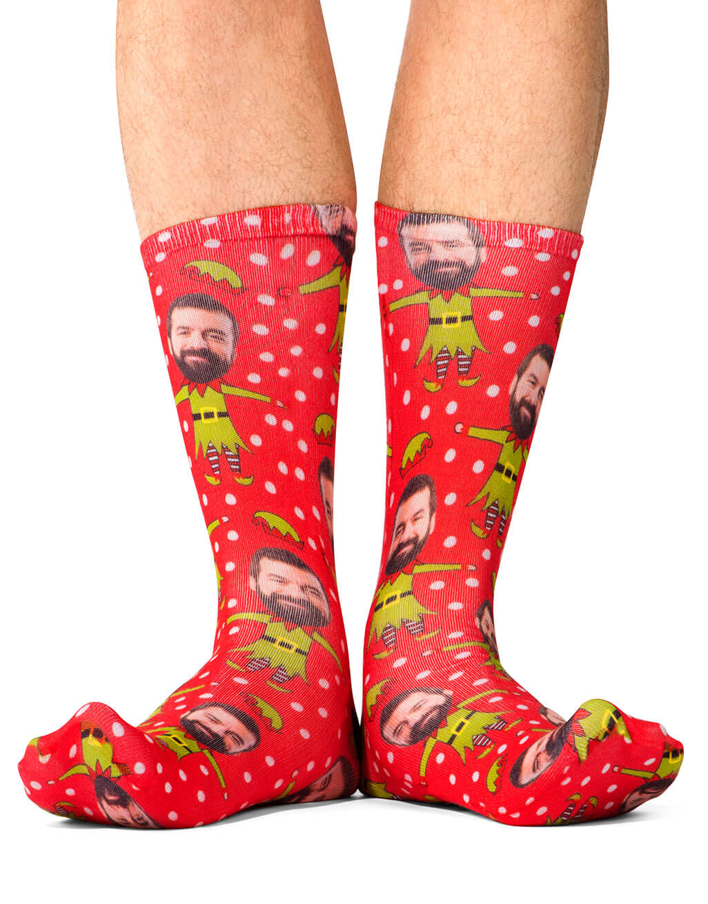 Custom Elf Face Socks - Personalised Elf Socks