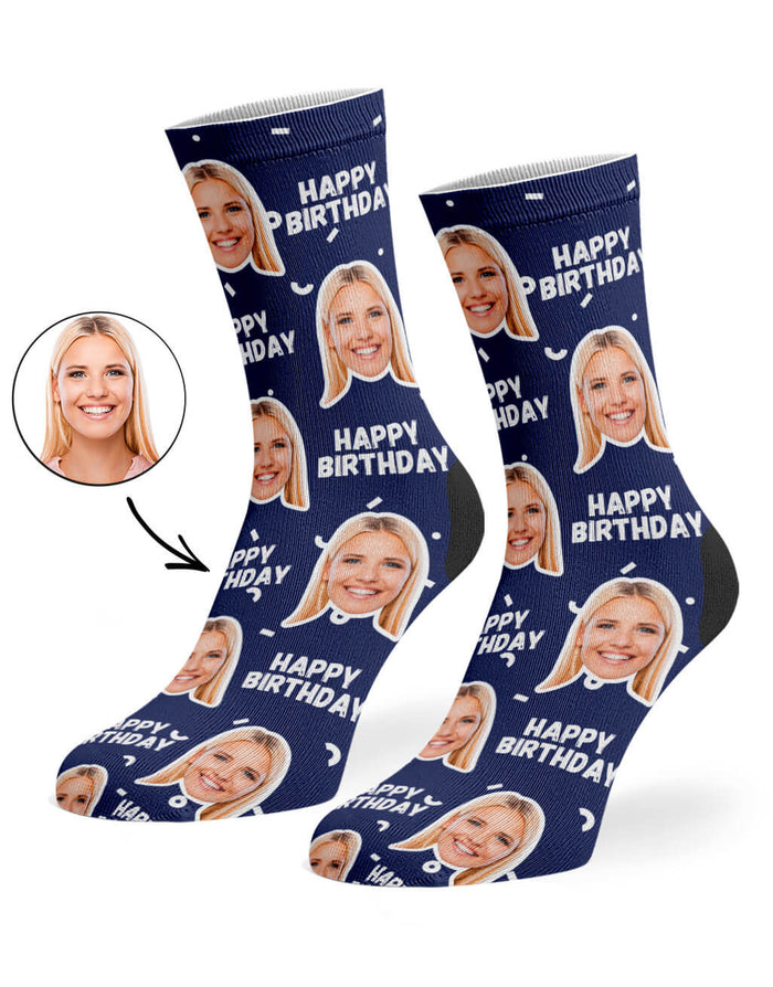 Happy Birthday Socks - Custom Photo Socks