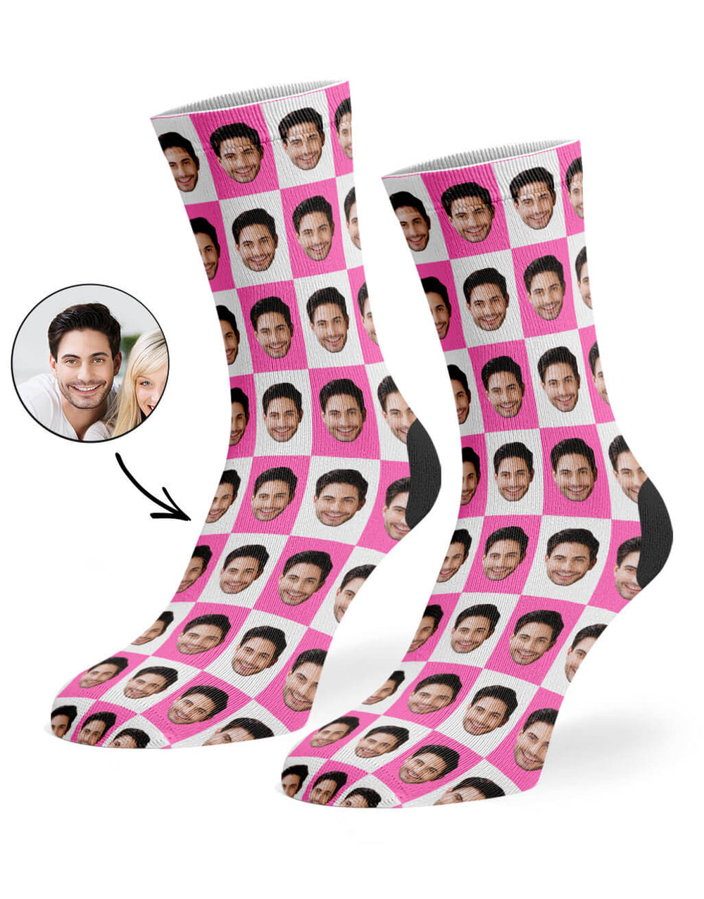 Poser Face Socks | Personalised Checked Pattern