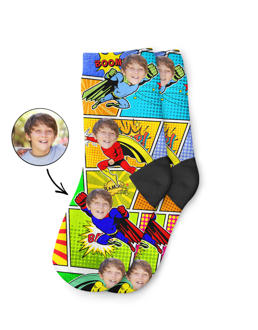 Superhero Kids Socks | Personalised Superhero Socks