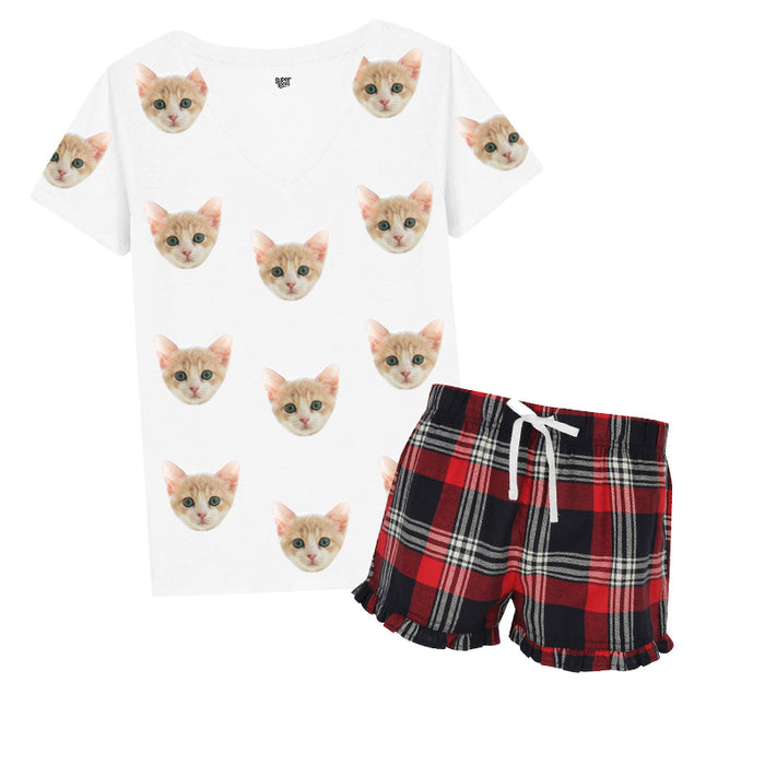 Home Women's Cat Pyjamas - Tartan Shorts